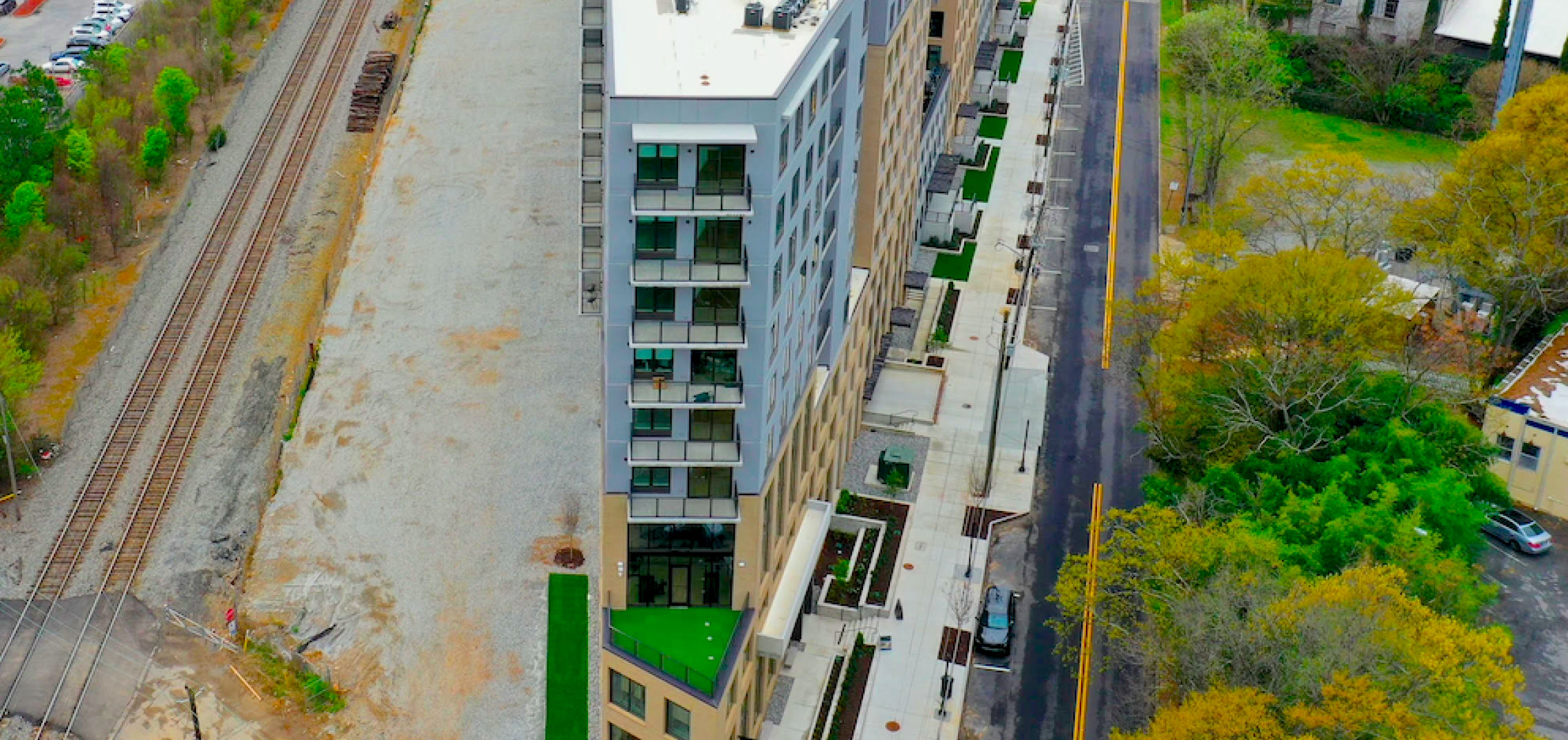 Photos: How pie-shaped build near Atlantic Station turned out, from high above | Urbanize Atlanta